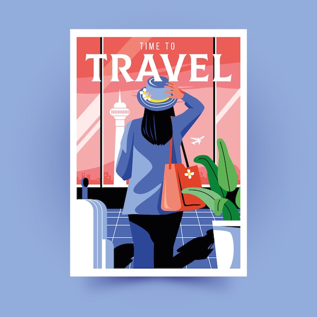 Retro-Inspired Travel Poster Featuring Adventurous Explorer | Jiffy Designs