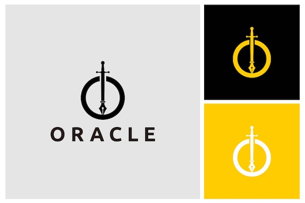 Mystical Oracle Emblem with Striking Sword and Circle Symbol | Jiffy ...