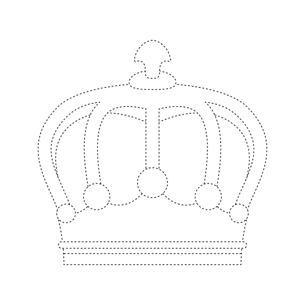 Elegant Crown Outline with Dotted Lines | Jiffy Designs