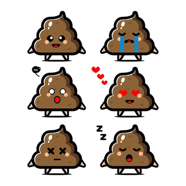 Charming Poop Emoji Expressions: Cute, Funny, and Expressive Faces ...
