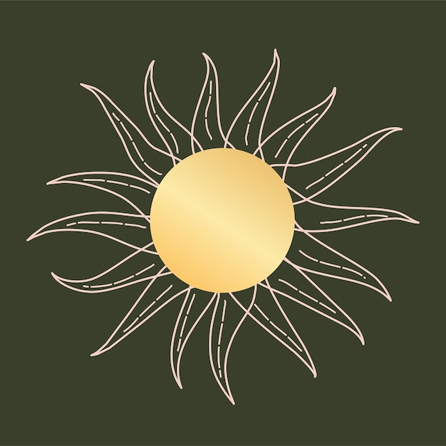 Radiant Sun Emblem on Earthy Green Background | Jiffy Designs