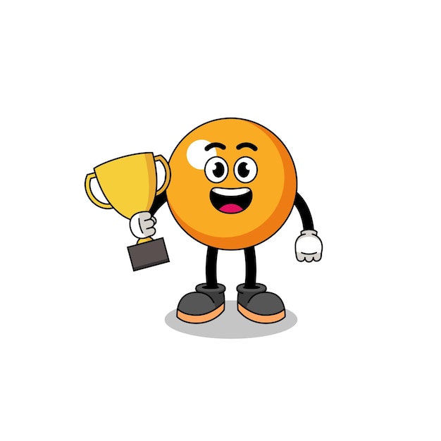 Triumphant Smiley Face Holding a Golden Trophy | Jiffy Designs