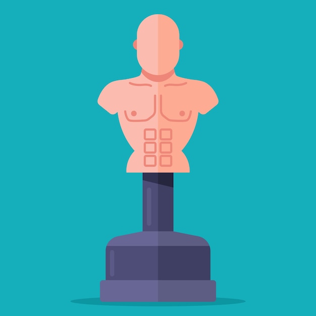 Minimalist Bodybuilder Statue in Vibrant Turquoise Background | Jiffy ...