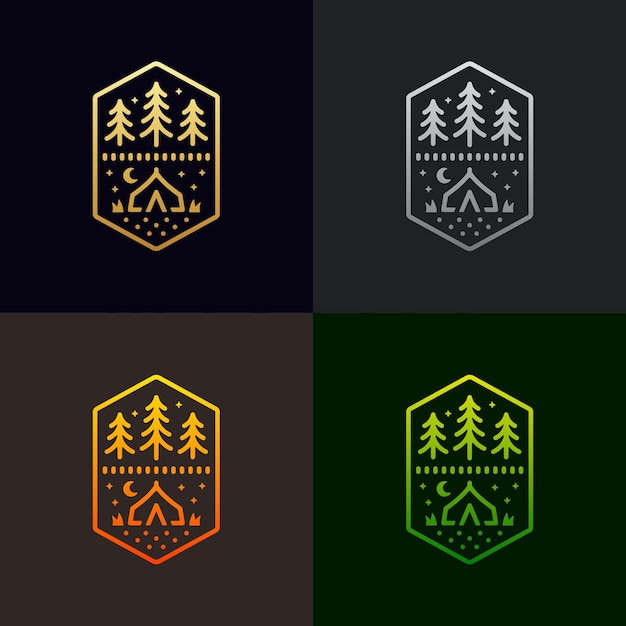 Captivating Wilderness Emblem with Evergreen Trees | Jiffy Designs