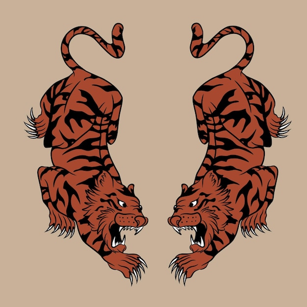 Fierce Feline Figures: Snarling Tiger Tattoo-Inspired Art | Jiffy Designs