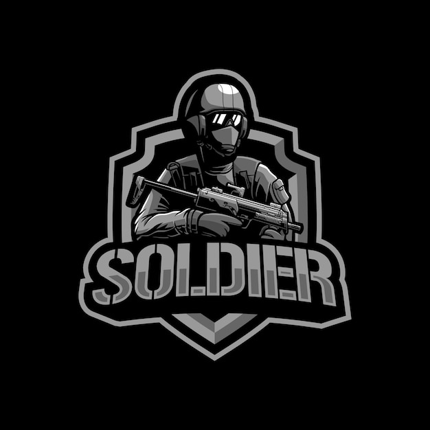 Powerful Soldier Emblem with Tactical Gear | Jiffy Designs