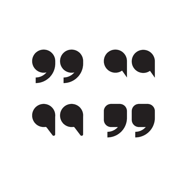 Minimalist Quotation Marks in Elegant Black Silhouette | Jiffy Designs