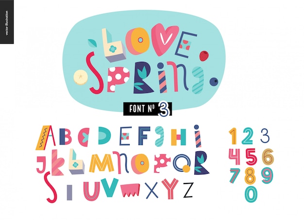 Whimsical Colorful Handwritten Font with Playful Doodle Elements ...