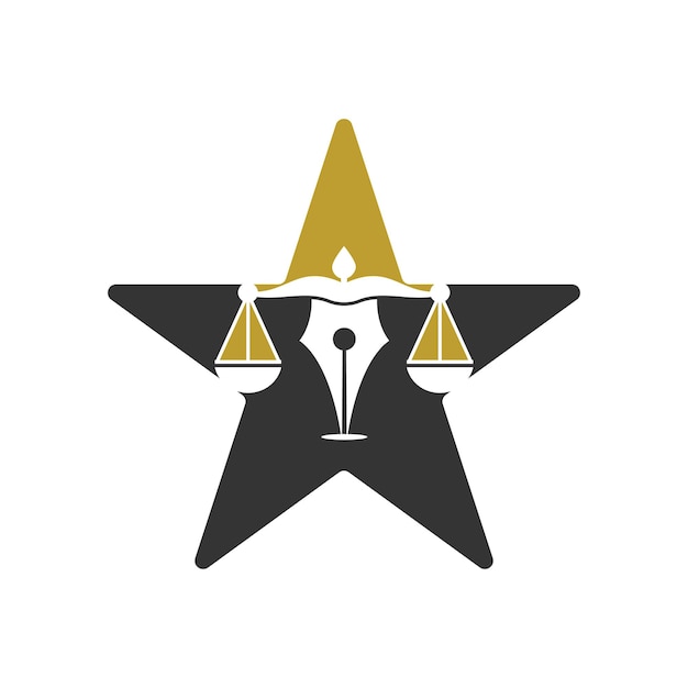Balanced Scales of Justice Atop Shining Star Emblem | Jiffy Designs