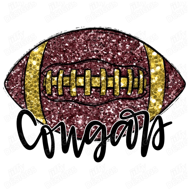 'Cowboys' Glittering Football Design with Cursive Script and Sparkling ...