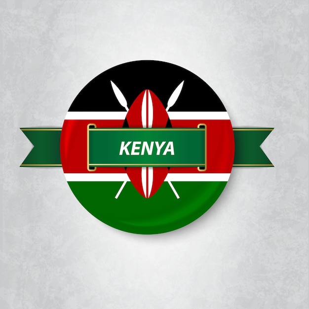 Vibrant Kenyan Flag Emblem with Sleek Design | Jiffy Designs
