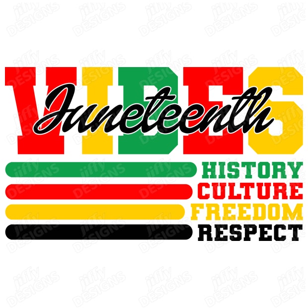 'Juneteenth' Vibrant Typography with Pan-African Colors and Empowering ...