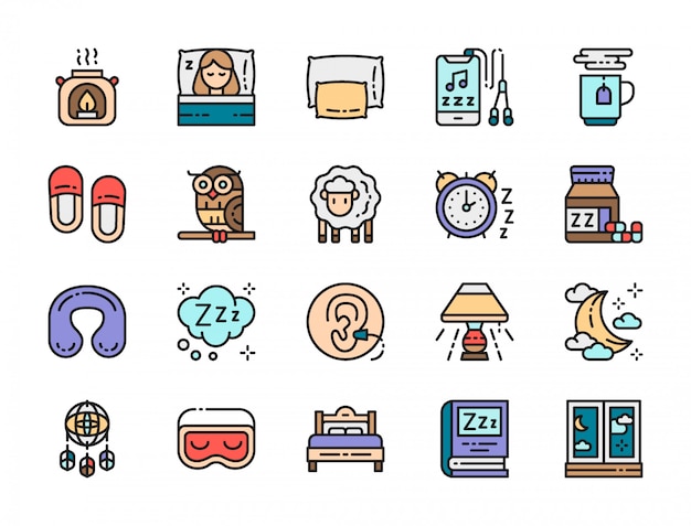 Diverse Sleep and Relaxation Icons for Bedtime Routines | Jiffy Designs