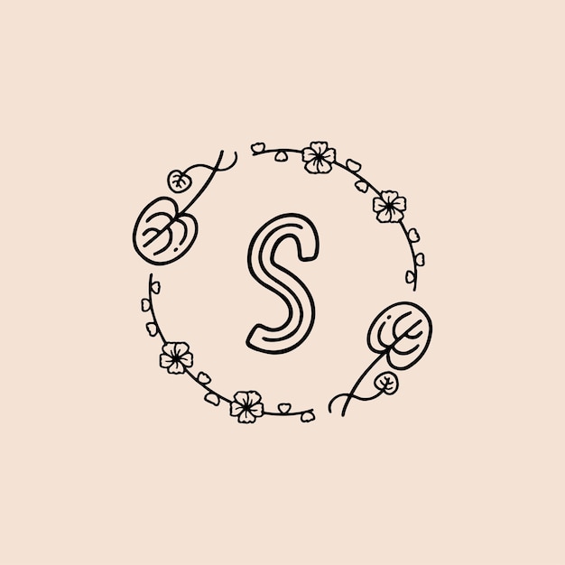 Elegant Floral Monogram with Playful Accents | Jiffy Designs