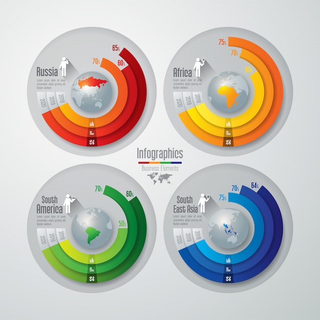 Vibrant Circular Infographics with Detailed Data Visualizations | Jiffy ...