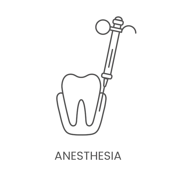Dental Anesthesia Outline with Tooth and Syringe Symbol | Jiffy Designs