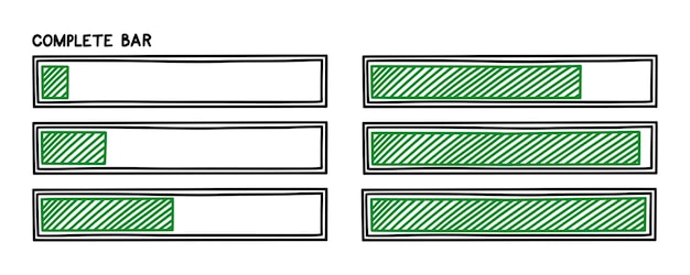 Minimalist Progress Bars with Diagonal Striped Fills | Jiffy Designs