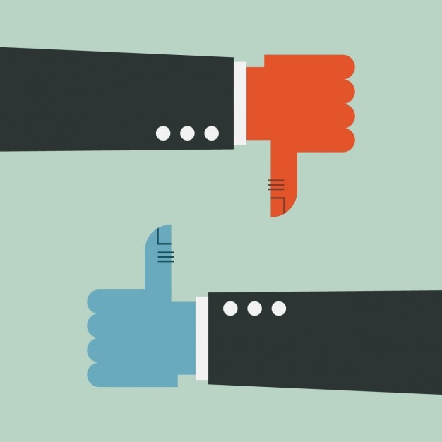 Thumbs Up and Down in Contrasting Colors Illustration | Jiffy Designs