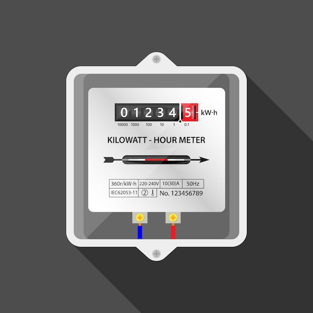 Vintage Electricity Meter with Analog Display and Dials | Jiffy Designs