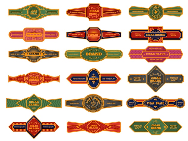 Vibrant Vintage Cigar Band Collection with Ornate Designs | Jiffy Designs