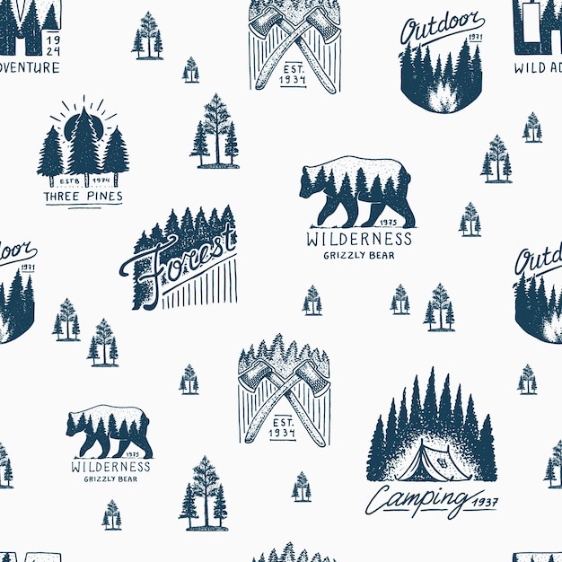 Outdoor Adventure Wilderness Camping Graphic Collection | Jiffy Designs