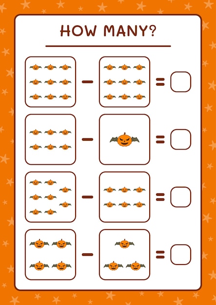Counting Pumpkins and Bats on an Orange Background | Jiffy Designs