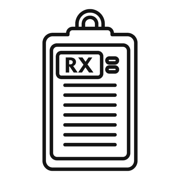 Minimalist Rx Prescription Clipboard Icon | Jiffy Designs