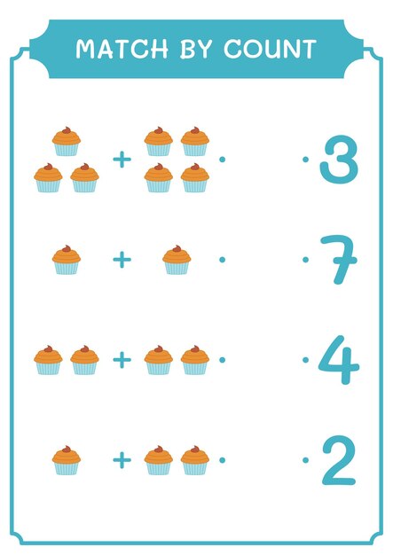 Cupcake Counting Worksheet: Match by Number | Jiffy Designs