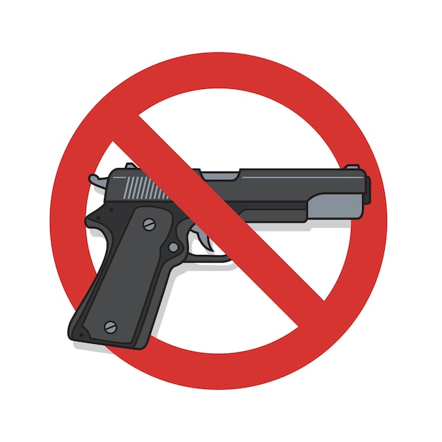Forbidden firearm symbol - no guns allowed warning sign | Jiffy Designs