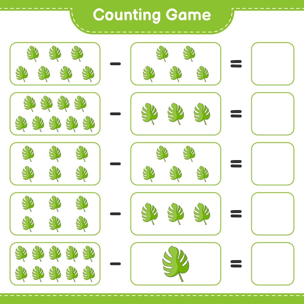 Counting Tropical Leaves: An Educational Math Game | Jiffy Designs