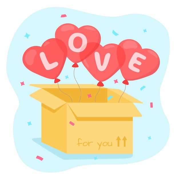 Heartfelt Surprise: Balloons of Love in a Joyful Box | Jiffy Designs