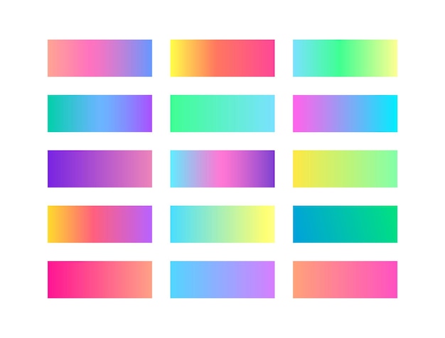 Vibrant Gradient Rectangles Showcasing Diverse Color Combinations ...