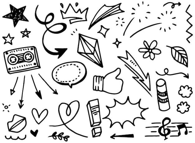 Vibrant Collection of Doodle Art Symbols and Icons | Jiffy Designs