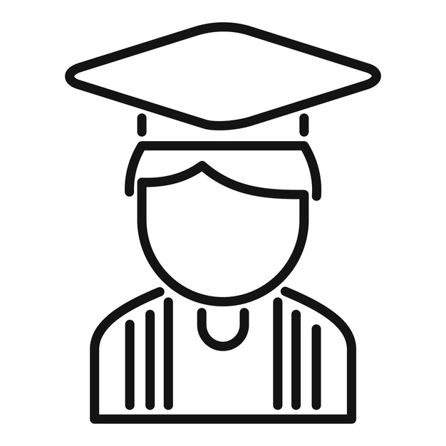 Stylized Graduate Icon in Minimalist Design | Jiffy Designs