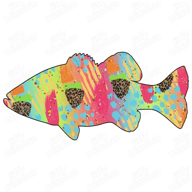 Vibrant Patchwork Fish Adorned with Colorful Patterns and Splashes ...