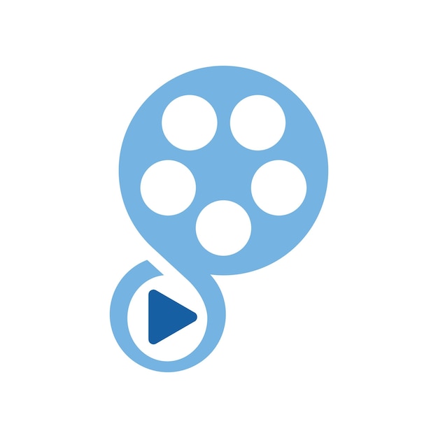 Playful Blue Film Reel with Play Button Icon | Jiffy Designs