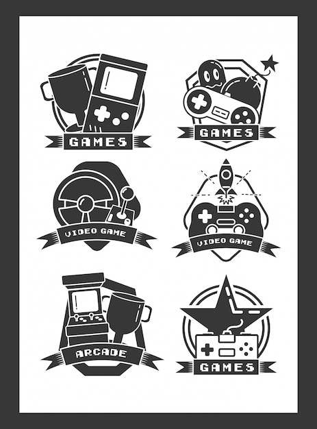 Diverse Collection of Retro Gaming Emblems and Icons | Jiffy Designs