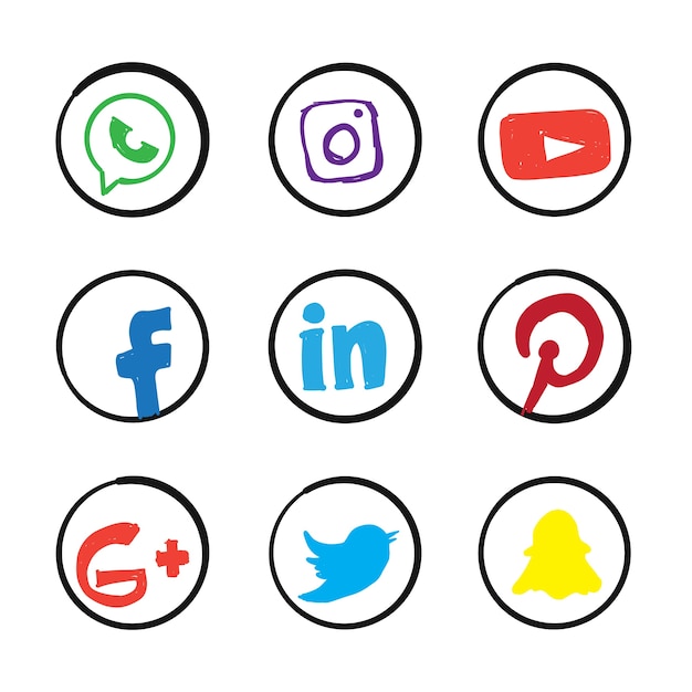 Vibrant Social Media Platform Logos in Minimalist Circles | Jiffy Designs