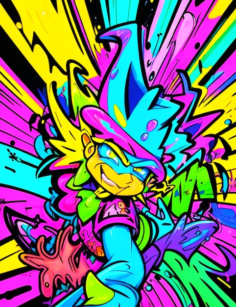 Vibrant Graffiti Explosion of Colorful Shapes and Textures | Jiffy Designs