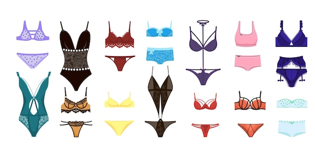 Vibrant Lingerie Collection: Diverse Styles, Patterns, and Colors ...