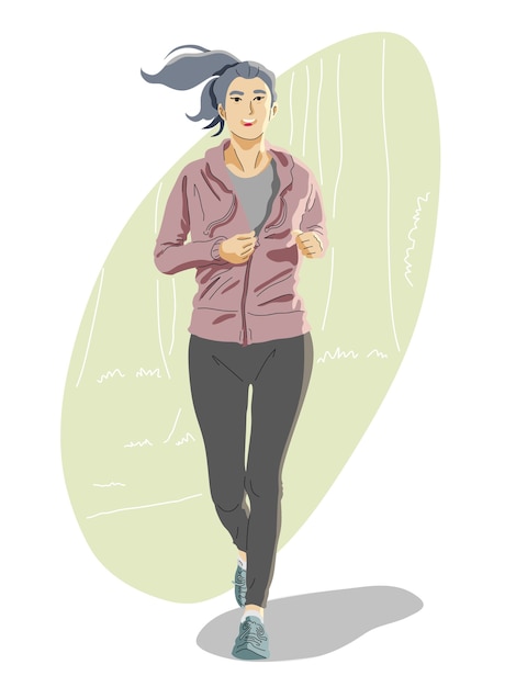 Confident Woman Striding in Sporty Attire | Jiffy Designs