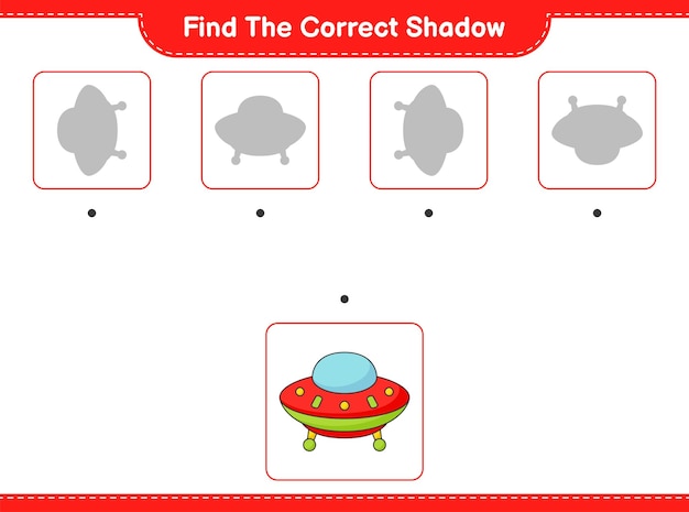 Identify the Correct Shadow of the Whimsical UFO Illustration | Jiffy ...