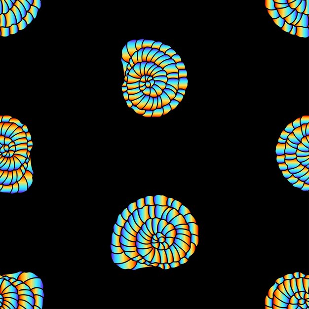 Vibrant Spiral Shell Pattern in Stained Glass Motif | Jiffy Designs