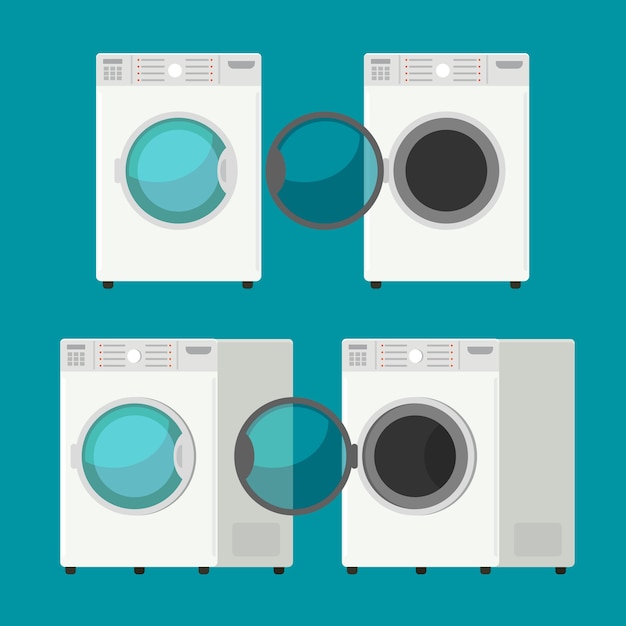 Minimalist Washing Machines in Teal and Charcoal Tones | Jiffy Designs
