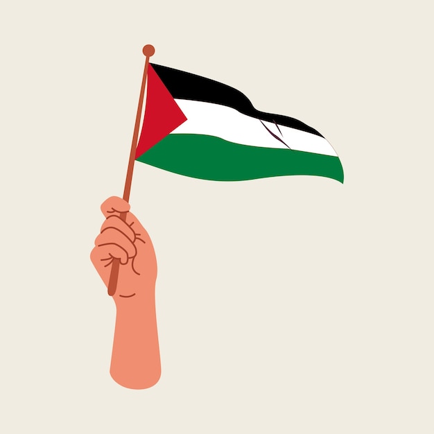 Proud hand waving the flag of Palestine with pride | Jiffy Designs