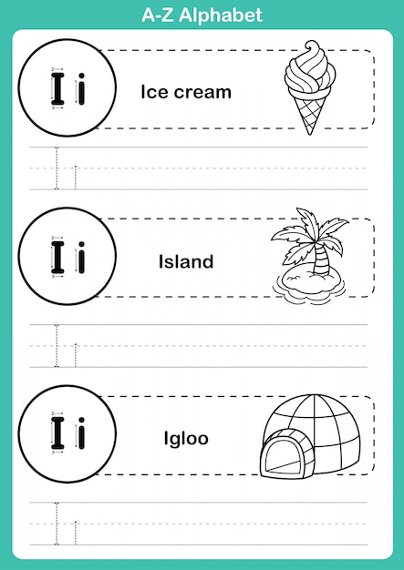 Delightful Ice Cream and Tropical Island Scenes in Igloo Alphabet ...