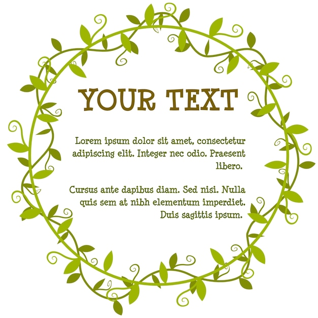 Vibrant Green Vines Framing Customizable Text Placeholder | Jiffy Designs