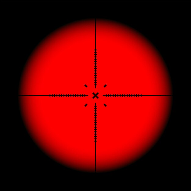 Striking Red Crosshair Target on Black Background | Jiffy Designs