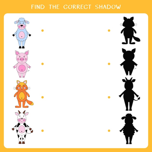 Adorable Farm Animal Silhouettes: Match the Correct Shadows | Jiffy Designs