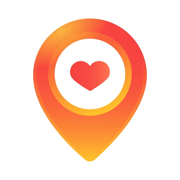 Vibrant Heart-Shaped Map Pointer with Gradient Hues | Jiffy Designs